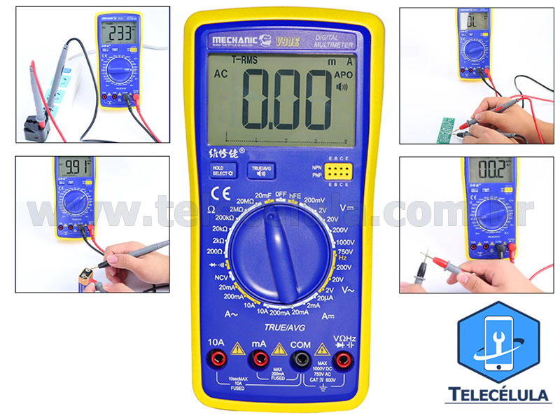 MULTÍMETRO DIGITAL PORTÁTIL MECHANIC V90E :: TELECELULA - Cursos ...